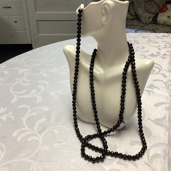 Vintage BLACK. Crystal neckkace | Jewelry | Vintage Art Deco 2s 30 Long ...